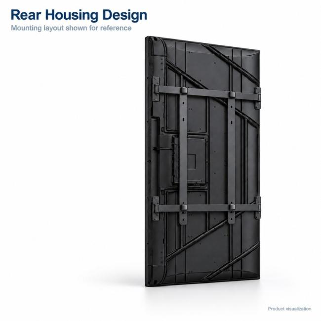 Rear housing and mounting layout shown for reference