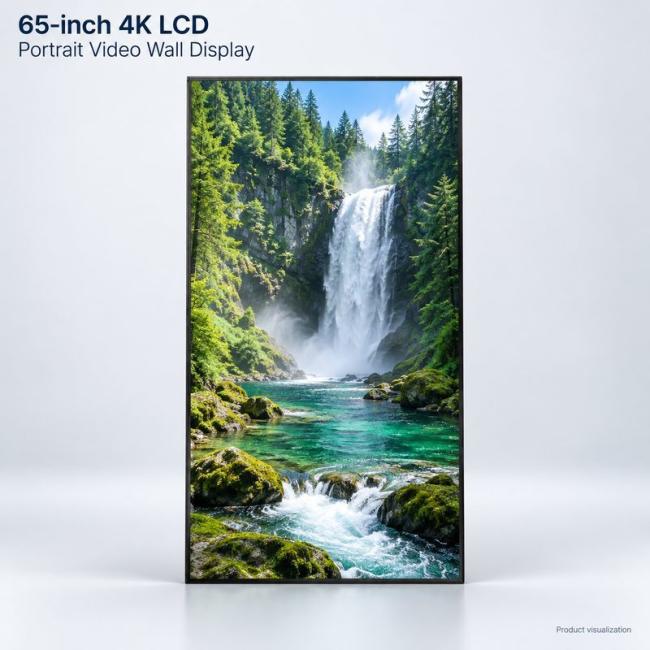 65 inch LCD panel in portrait orientation, product visualization