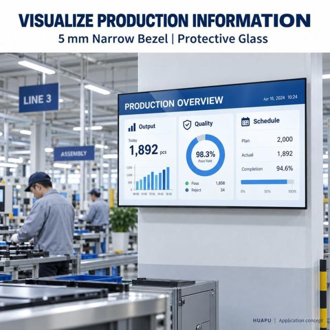 HUAPU large format LCD display digital factories and production information areas application concept