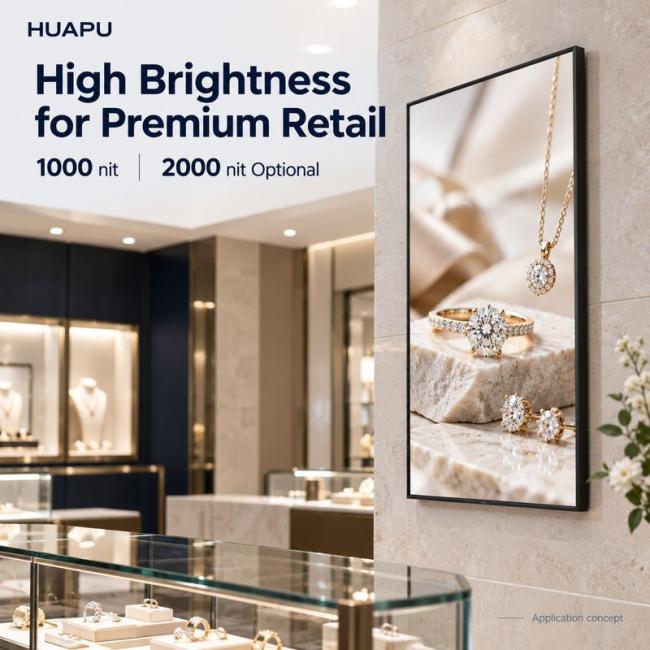 OD high brightness LCD application concept for Premium Retail