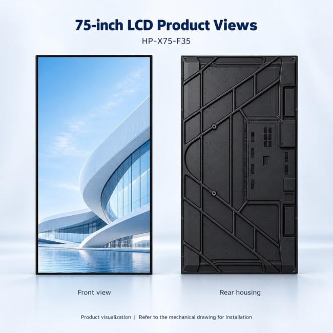 HP-X75-F35 front and rear enclosure views, product visualization