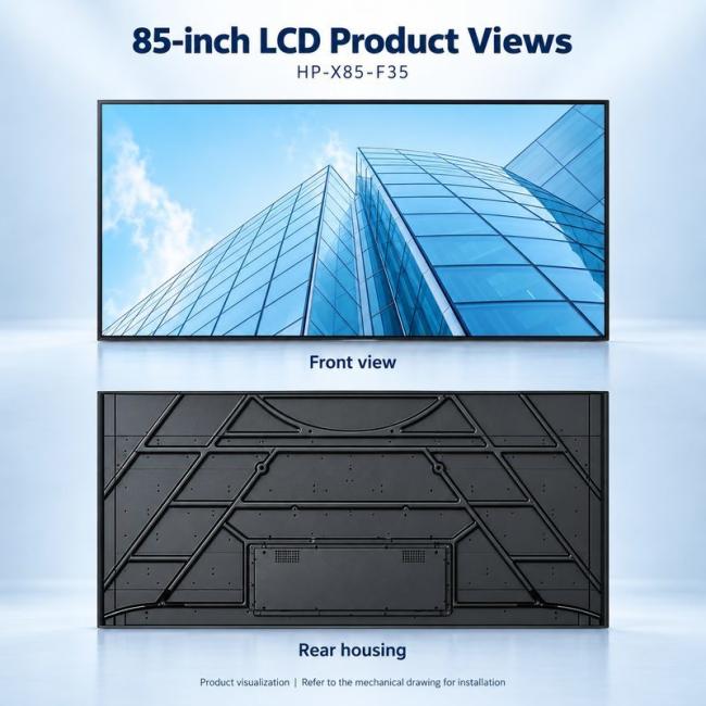 HP-X85-F35 front and rear enclosure views, product visualization