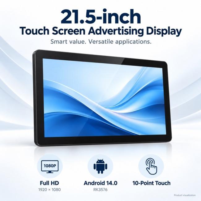 Smart Value for Interactive Displays - 21.5-inch touch screen advertising display
