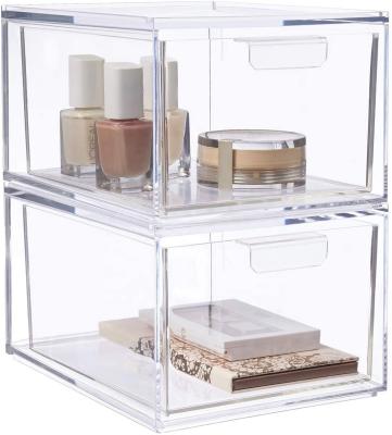 China Cajas de almacenamiento de escritorio de acrílico personalizado organizador de productos para el cuidado de la piel organizador de maquillaje cosmético caja en venta
