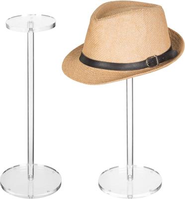 China Suportes para chapéus de plástico acrílico transparente, suporte de peruca decorativa de mesa, conjunto de 2 à venda