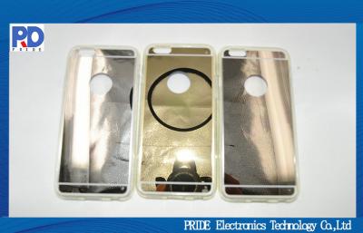 Cina Cromi i casi protettivi del telefono cellulare/la pelle d'argento copertura di vetro di iPhone 6 in vendita