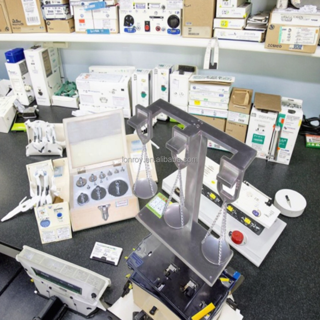 Side view of pressure test device showing measurement scale