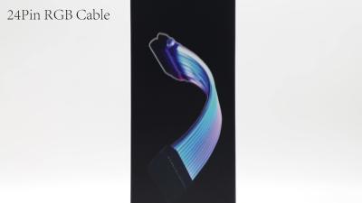 中国 24ピン女性のアダプターの電源の延長ケーブルの明るいへのATX 24ピン男性は透明で青いプラスチック貝を延長コード 販売のため