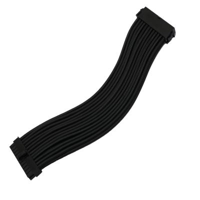 China Os 90 graus por atacado Bradided Sleeved 24pin a fêmea do chicote de fios ATX do fio da fonte de alimentação Calibre de diâmetro de fios do conector 16 aos dados masculinos do cotovelo cabografam o computador à venda