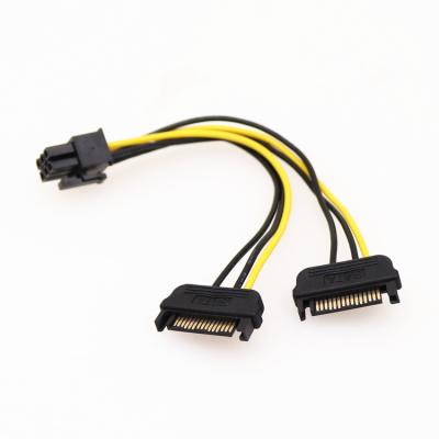 China 6Pin ao homem do cabo do ST 2 ao cabo fêmea do adaptador do poder da placa de vídeo do cabo distribuidor de corrente do disco rígido para conectores à venda