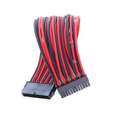 Chine Le cable électrique de rallonge ATX 24Pin a tressé le câble d'extension Black&Red 18AWG à vendre