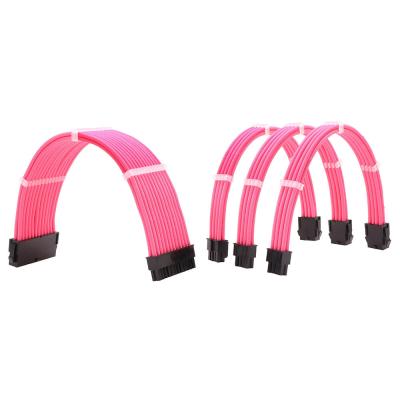 Chine Les kits de câblage d'extension d'arc ATX 24pin*2 4+4Pin EPS*1 8Pin PCIE*2 6Pin PCIE*2 ont gainé le câble d'extension d'alimentation d'énergie avec le rose à vendre