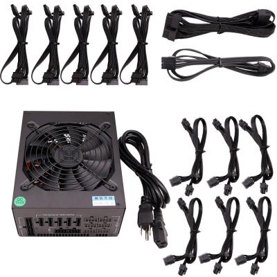 China Großhandels-160-240v 1600W 1800W volle modulare P.S. /Power Versorgung 80 Plus-Gold für 6/8 GPU-Computerdesktop zu verkaufen