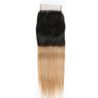 Chine 1B 27 morceaux droits de cheveux de fermeture de dentelle de la Vierge 4x4 pour les cheveux de éclaircissement des femmes à vendre