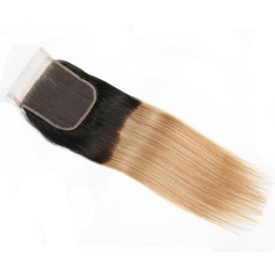 Chine 1B 27 morceaux droits de cheveux de fermeture de dentelle de la Vierge 4x4 pour les cheveux de éclaircissement des femmes à vendre