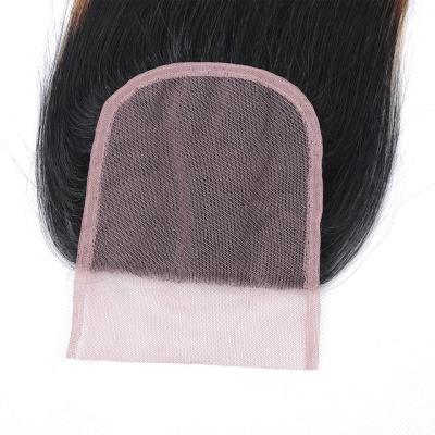Chine Couleur 100% de ton basse en soie des cheveux deux de Vierge de fermeture de dentelle de la catégorie 10A 4x4 à vendre