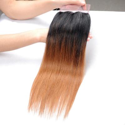 Chine Couleur 100% de ton basse en soie des cheveux deux de Vierge de fermeture de dentelle de la catégorie 10A 4x4 à vendre