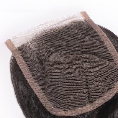 Chine Fermeture molle en soie lâche malaisienne de cheveux de cuticles d'extrémités de la fermeture 4X4 de vague pleine à vendre