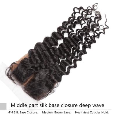 Chine Fermeture basse en soie bouclée frisée de style libre de fermeture basse en soie médiane libre de cheveux à vendre