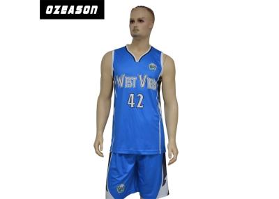 Cina Jersey di pallacanestro del gruppo della stampa di Digital/tessuto blu poliestere 150-260gsm delle uniformi in vendita