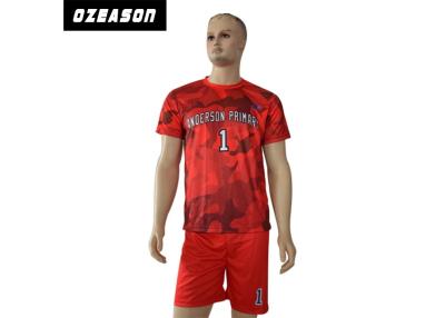 China Hoog - de kwaliteit paste gesublimeerde voetbal aan jerseys, het rode voetbal van het camoontwerp jerseys Te koop