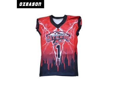 Cina Progetti il pullover per il cliente adatto sublimato di football americano di dri di colore rosso con il logo della tempesta in vendita