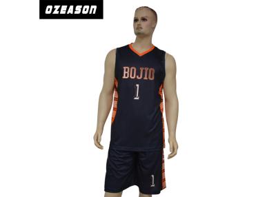 Cina I Jersey di pallacanestro stampati maglia nera, pallacanestro normale uniforma il poliestere 100% in vendita