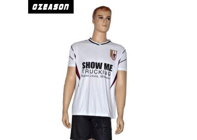 Cina Comodità d'uso sublimata di massimo bianco di colore dei Jersey di calcio del tessuto di maglia in vendita