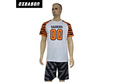 Cina I Jersey sublimati rapidamente asciutti di calcio, calcio su ordinazione del gruppo uniforma la striscia della tigre in vendita