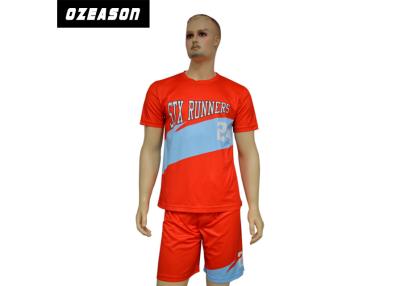 Cina Umidità amichevole eco- Wicking di maglia del tessuto del Jersey rosso respirabile di calcio in vendita