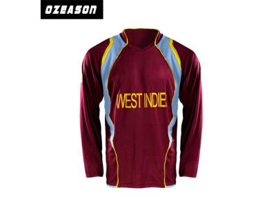 Cina Nessun materiale amichevole eco- sbiadentesi di Wicking della manica del cricket dell'umidità piena del Jersey in vendita