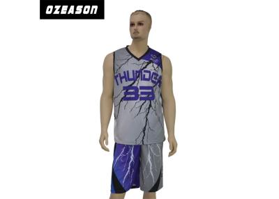 Cina Jersey su ordinazione di pallacanestro di tuono di Wicking dell'umidità, Jersey reversibili di pallacanestro in vendita