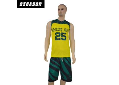 Cina Il giallo e Greeen hanno stampato i Jersey di pallacanestro/gli shorts della pallacanestro uomini di Camo in vendita