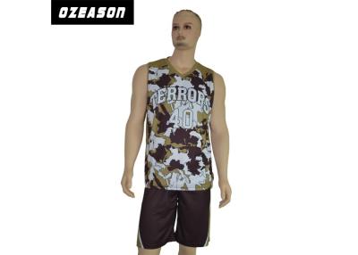 Cina Jersey di pallacanestro del cammuffamento della Anti-grinza per gli uomini, uniformi di pallacanestro di Camo dell'esercito in vendita