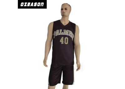 Cina Jersey e shorts di pallacanestro stampati Digital per marrone rossiccio di colore dei gruppi dell'istituto universitario in vendita