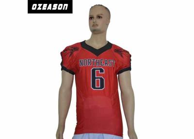 Cina L'uniforme fatta di football americano su misura 2018, Rattlers di nordest Team la camicia rossa di calcio in vendita