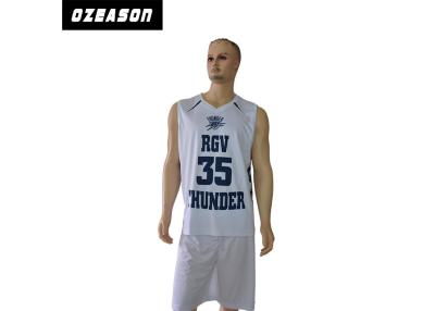 Cina I Jersey stampati bianchi normali su ordinazione di pallacanestro con Emboridery/stampa di schermo/saia dell'attrezzatura Team il logo in vendita