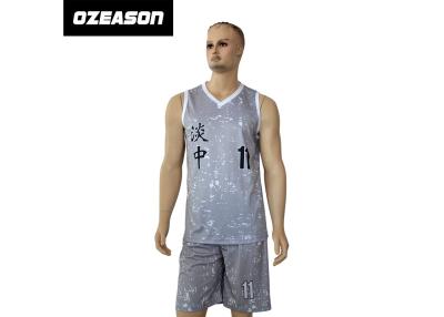 Cina Il campione libero ha sublimato l'uniforme normale grigia di pallacanestro per i gruppi dell'istituto universitario in vendita