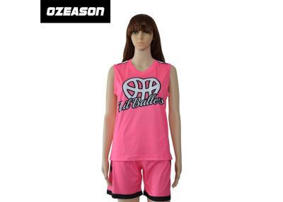Cina Rosa di colore di progettazione del vestito dal Jersey della pallacanestro delle ragazze della gioventù con il nome ed il numero su ordinazione in vendita