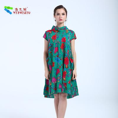 Cina L'estate del cotone di short di lunghezza del ginocchio veste la progettazione etnica cinese di modo dell'abbigliamento in vendita