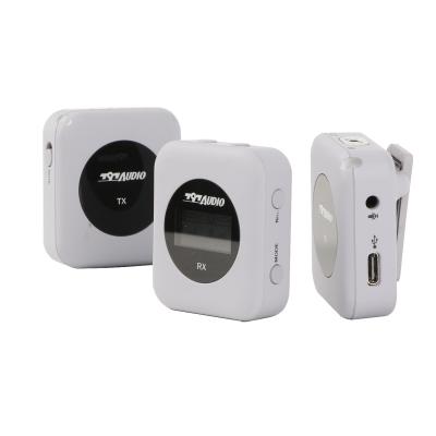 China 797Audio 2.4G Wireless Professional Custom Logo Portable Mini Lavalier Tie-clip Lapel Type-c Microphone Collar Plastic Singing for sale