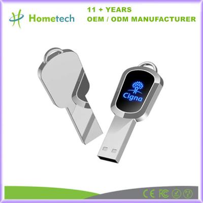 China LED licht robuuste zilveren metaal USB 3.0 flash drive voor gegevensopslag -40-85C A-graad chip Te koop