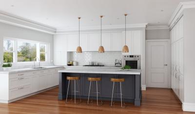 Κίνα Κουάρτζ πέτρα countertop Shaker Island κουζίνα ντουλάπι για μια πολυτελή και μοντέρνα εμφάνιση προς πώληση