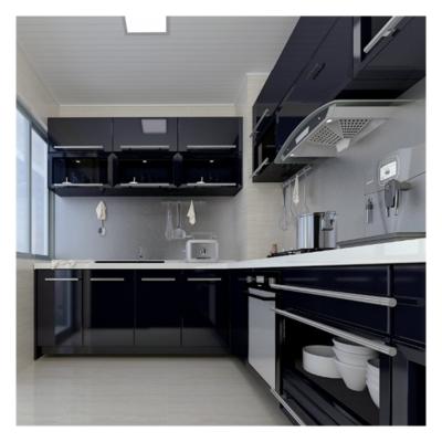 Flat Pack Fitted Kitchen Cabinetry Set with Modern Handle less Design and