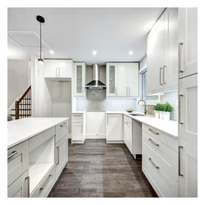 High End Solid Wood Apartment Kitchen Cabinets in Modular Lacquer Shaker Gloss