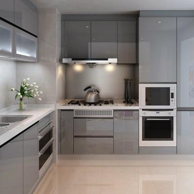 Chine YALIG Armoire de cuisine à laque UV haute brillance pour projet de rénovation d'appartement à vendre