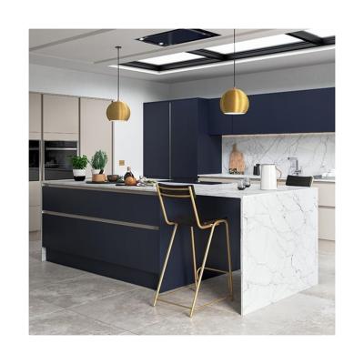 China Unidade montada na parede Eco-friendly Navy Blue Kitchen Cabinet Construção de placas de melamina à venda