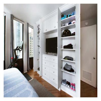 Chine Conception contemporaine Panneau de porte en verre noir Armoire de chambre en bois massif pour appartement à vendre