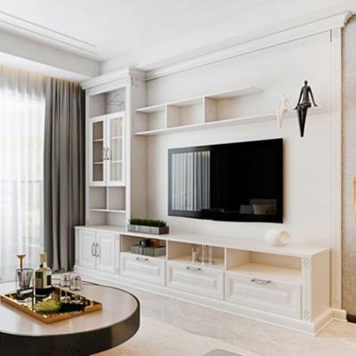 Chine Conception personnalisée acceptée Unité de télévision en bois de luxe contemporain avec cabinet de TV à vendre