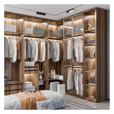 Chine Accueil Meubles modernes Panneaux de verre en aluminium noir en bois massif Armoire avec décoration de barre lumineuse à vendre